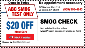 $20 Off Smog Check - ABC smog test only - Call (323) 712-3639